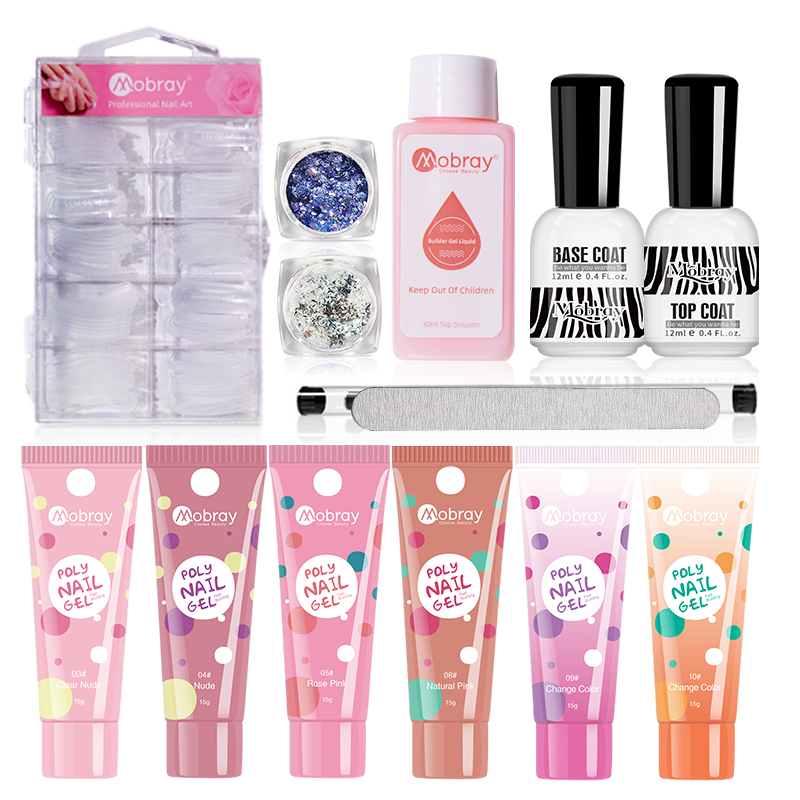 Poly gel Starter kit Private label 15g 6pcs Poly gel Kit | Mobray Gel